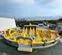 China Winter Theme Inflatable Water Park with Splash Pool and Polar Bear Slide for Kids Commercial Use for sale
