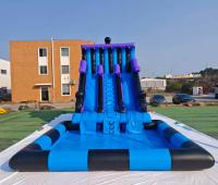 China Commercial Double Lane Inflatable Water Slide with Pool 8m for Outdoor Events for sale