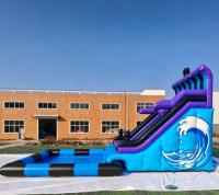 China Commercial Double Lane Inflatable Water Slide with Pool 8m for Outdoor Events for sale