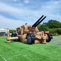 China Custom Inflatable Artillery Decoy with Camouflage Printing and Dual Barrel Replica Structure for Training Display Outdoor Drill Exhibition and Scenario Layout Projects for sale