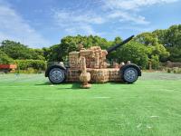 China Custom Inflatable Artillery Decoy with Camouflage Printing and Dual Barrel Replica Structure for Training Display Outdoor Drill Exhibition and Scenario Layout Projects for sale