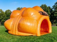 China Custom Flower Shaped Inflatable Activity Tent with Open Front Display Space for Outdoor Promotions School Events Brand Activations and Commercial Gathering Projects for sale