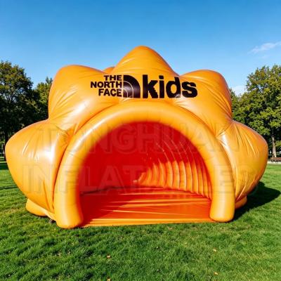 China Custom Flower Shaped Inflatable Activity Tent with Open Front Display Space for Outdoor Promotions School Events Brand Activations and Commercial Gathering Projects for sale