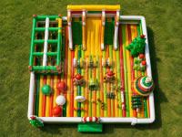 China Custom Christmas Theme Inflatable Playground with Slide Obstacle Games and Holiday Decorations for Kids Party Rental Mall Events and School Carnivals for sale