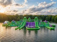 China Custom Large Floating Inflatable Water Park with Multi Lane Slides Towers Obstacles and Aqua Playground Modules for Resorts Lakes Camps and Rental Operations for sale