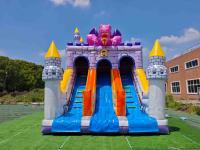 China Custom Dragon Castle Inflatable Slide with Dual Lanes Climbing Wall and Tower Design for Kids Party Rental School Carnival and Outdoor Event Projects for sale