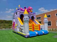 China Custom Dragon Castle Inflatable Slide with Dual Lanes Climbing Wall and Tower Design for Kids Party Rental School Carnival and Outdoor Event Projects for sale