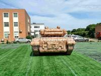 China Custom Inflatable Tank Replica with Camouflage Printing Long Barrel and Tracked Vehicle Shape for Training Display Outdoor Drill Exhibition and Scenario Layout Projects for sale