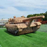 China Custom Inflatable Tank Replica with Camouflage Printing Long Barrel and Tracked Vehicle Shape for Training Display Outdoor Drill Exhibition and Scenario Layout Projects for sale