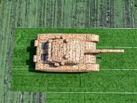 China Custom Inflatable Tank Replica with Camouflage Printing Long Barrel and Tracked Vehicle Shape for Training Display Outdoor Drill Exhibition and Scenario Layout Projects for sale