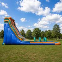 China Custom Large Inflatable Water Slide with Tall Slide Platform Long Splash Lane and Pool for Parks Camps Schools and Summer Rental Events for sale