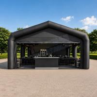 China Commercial Inflatable Party Tent Black Pavilion Shelter with Spacious Interior for Hospitality Areas Event Rentals Exhibitions and Temporary Outdoor Venues for sale