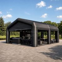China Commercial Inflatable Party Tent Black Pavilion Shelter with Spacious Interior for Hospitality Areas Event Rentals Exhibitions and Temporary Outdoor Venues for sale