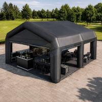 China Commercial Inflatable Party Tent Black Pavilion Shelter with Spacious Interior for Hospitality Areas Event Rentals Exhibitions and Temporary Outdoor Venues for sale