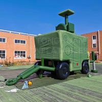 China Custom Inflatable Radar Trailer Replica with Raised Antenna Mast Box Body Wheels and Tow Bar for Training Display Exhibition and Outdoor Simulation Projects for sale