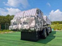 China Custom Inflatable Launcher Vehicle Replica with Horizontal Canister Modules and Camouflage Truck Body for Training Display Exhibition and Outdoor Simulation Projects for sale