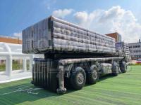 China Custom Inflatable Launcher Vehicle Replica with Horizontal Canister Modules and Camouflage Truck Body for Training Display Exhibition and Outdoor Simulation Projects for sale