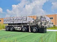 China Custom Inflatable Launcher Vehicle Replica with Horizontal Canister Modules and Camouflage Truck Body for Training Display Exhibition and Outdoor Simulation Projects for sale