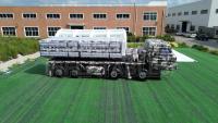 China Custom Inflatable Launcher Vehicle Replica with Horizontal Canister Modules and Camouflage Truck Body for Training Display Exhibition and Outdoor Simulation Projects for sale