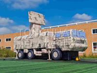 China Custom Inflatable Radar Vehicle Decoy with Raised Rectangular Antenna Panel Detailed Truck Body and Camouflage Printing for Training Display Projects for sale
