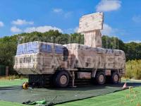 China Custom Inflatable Radar Vehicle Decoy with Raised Rectangular Antenna Panel Detailed Truck Body and Camouflage Printing for Training Display Projects for sale