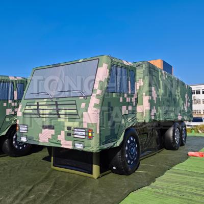 China Inflatable Support Vehicle Simulation Model with Custom Size Equipment Cabin Wheel Configuration and Camouflage Artwork for Exhibitions Training Programs and Project Installations for sale