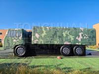 China Inflatable Support Vehicle Simulation Model with Custom Size Equipment Cabin Wheel Configuration and Camouflage Artwork for Exhibitions Training Programs and Project Installations for sale