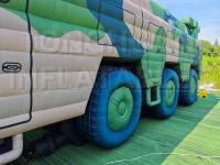 China Custom Inflatable Launcher Vehicle Replica with Long Canister Body Multi Axle Chassis and Camouflage Printing for Training Displays and Outdoor Projects for sale