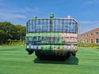 China Custom Inflatable Launcher Vehicle Replica with Long Canister Body Multi Axle Chassis and Camouflage Printing for Training Displays and Outdoor Projects for sale
