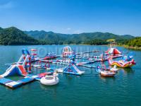 China Custom Modular Inflatable Water Park with Floating Walkways Slides Trampolines and Balance Obstacles for Lakes Resorts Beaches and Commercial Recreation Projects for sale
