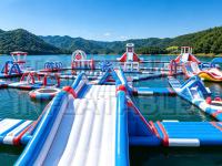 China Custom Modular Inflatable Water Park with Floating Walkways Slides Trampolines and Balance Obstacles for Lakes Resorts Beaches and Commercial Recreation Projects for sale