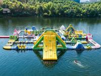 China Custom Modular Inflatable Water Park with Colorful Slides Climbing Walls Balance Bridges and Floating Activity Zones for Lakes Resorts Camps and Commercial Projects for sale