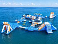 China Large Inflatable Ocean Adventure Park with Modular Slides Trampolines Climbing Elements and Activity Zones for Beaches Hotels and Water Recreation Businesses for sale