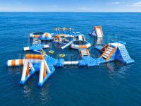 China Large Inflatable Ocean Adventure Park with Modular Slides Trampolines Climbing Elements and Activity Zones for Beaches Hotels and Water Recreation Businesses for sale