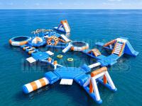 China Large Inflatable Ocean Adventure Park with Modular Slides Trampolines Climbing Elements and Activity Zones for Beaches Hotels and Water Recreation Businesses for sale
