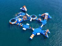 China Large Inflatable Ocean Adventure Park with Modular Slides Trampolines Climbing Elements and Activity Zones for Beaches Hotels and Water Recreation Businesses for sale