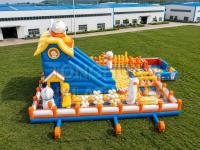 China Custom Inflatable Amusement Park with Cat Theme Slide Ball Pit Challenge Course and Modular Play Zones for Commercial Projects for sale