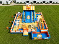 China Custom Inflatable Amusement Park with Cat Theme Slide Ball Pit Challenge Course and Modular Play Zones for Commercial Projects for sale