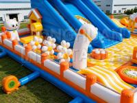 China Custom Inflatable Amusement Park with Cat Theme Slide Ball Pit Challenge Course and Modular Play Zones for Commercial Projects for sale