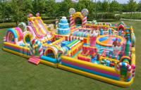 China Large Inflatable Candyland Fun Park with Double Slides Interactive Games and Colorful Decorations for Rental Projects for sale