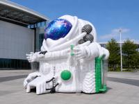 China Custom Space Theme Inflatable Tent with Walk Through Astronaut Entrance for Festivals and Promotions for sale