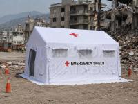 China Custom Emergency Inflatable Tent with Large Entrance and Flexible Layout for Field Hospitals Relief Programs and Events for sale
