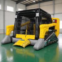 China Inflatable Digger Theme Bounce House with Slide Mesh Walls and Custom Branding for Children Entertainment for sale