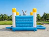 China Rabbit Theme Inflatable Bouncer with Cartoon Bunny Head and Bright Colors for Kids Parties Schools and Rentals for sale