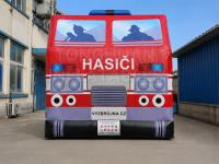 China Custom Fire Truck Bounce House with Ladder Graphics and Bounce Area for Schools Festivals Brand Events and Playgrounds for sale