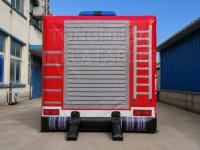 China Custom Fire Truck Bounce House with Ladder Graphics and Bounce Area for Schools Festivals Brand Events and Playgrounds for sale