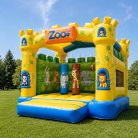 China Zoo Theme Inflatable Bouncer with Animal Obstacles and Bright Bounce Area for Kids Parties and Rental Businesses for sale