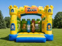 China Zoo Theme Inflatable Bouncer with Animal Obstacles and Bright Bounce Area for Kids Parties and Rental Businesses for sale