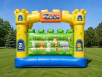 China Zoo Theme Inflatable Bouncer with Animal Obstacles and Bright Bounce Area for Kids Parties and Rental Businesses for sale