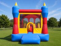 China Custom Inflatable Bounce House with Side Slide and Castle Towers for Children Parks and Party Rental Business for sale